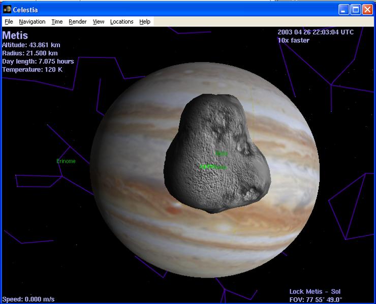 Celestia real-time Space Simulation